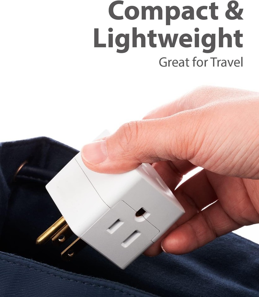 3-Outlet Extender, 90 Degree Plug Outlet Adapter, Right Angle Power ...