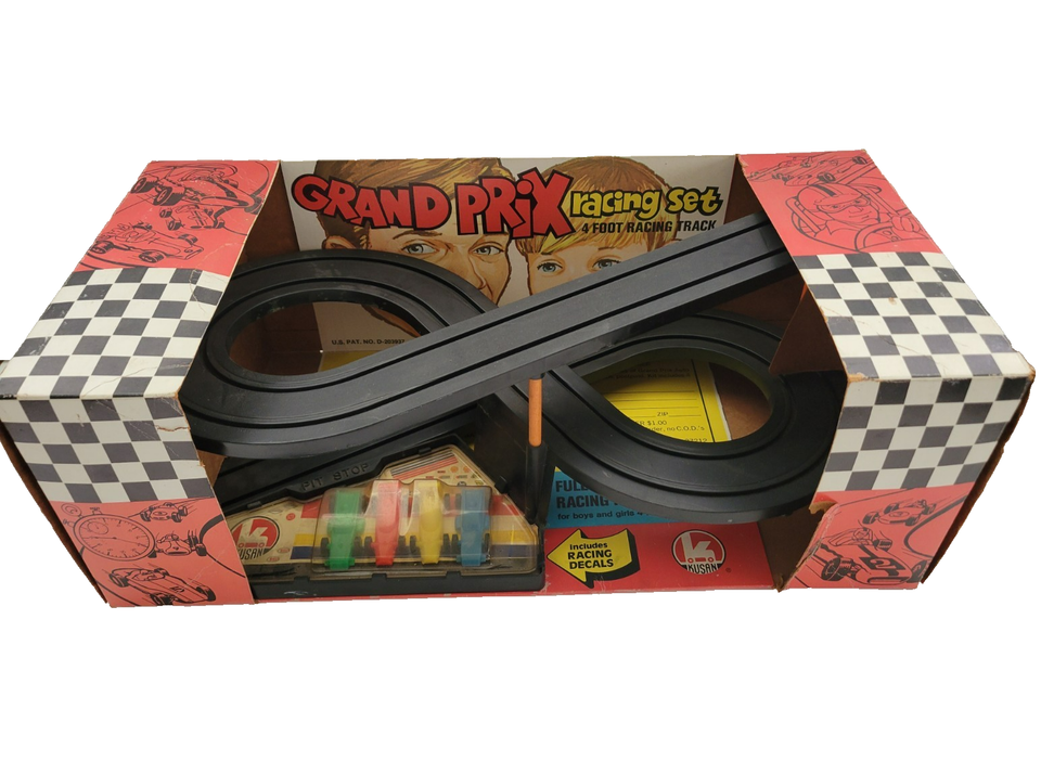 Vintage Kusan Grand Prix Racing Set #49B With 4 Cars And Original Box ...