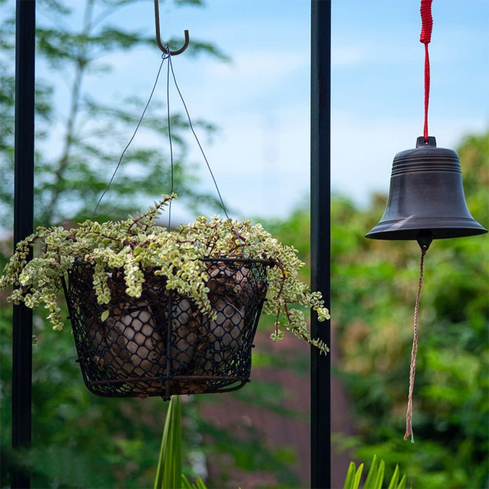 6 Pcs Iron Balcony Basket Hooks Outdoor Decorative Wall Hangers for ...