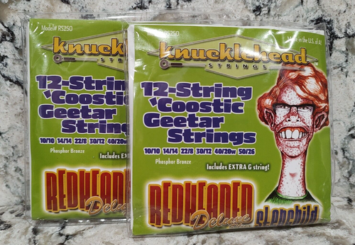 2 SETS of 12 STRING ACOUSTIC GUITAR STRINGS .010 - .050 - KNUCKLEHEAD ...