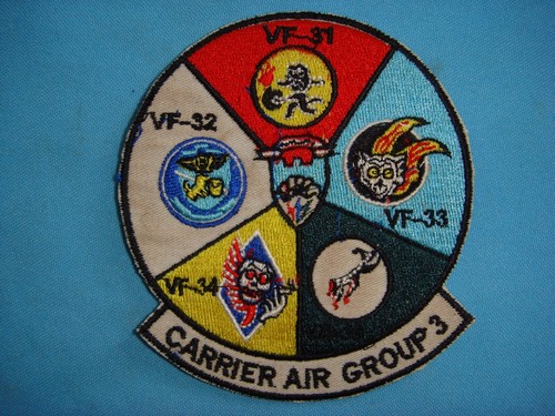 PATCH US NAVY CARRIER AIR GROUP 3 WITH VF-31, VF-32 ,VF-33, VF-34 AND ...