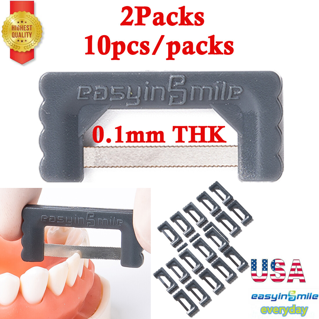 1/2Pks Dental IPR Polishing Strips Orthodontic Black Interproximal ...