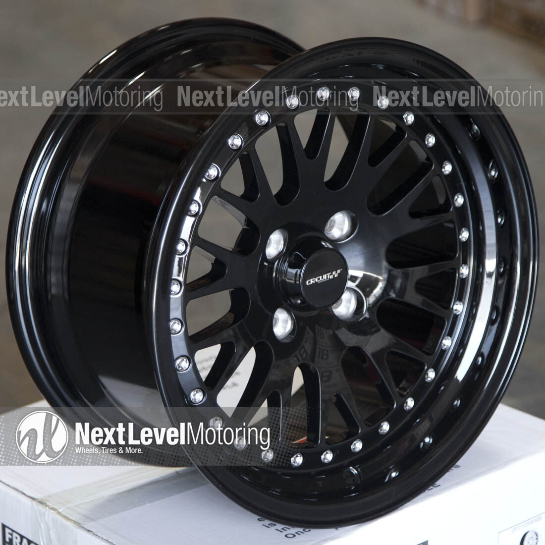 Circuit Performance CP21 15x8 4x100 +25 Gloss Black Wheels Rims Classic ...