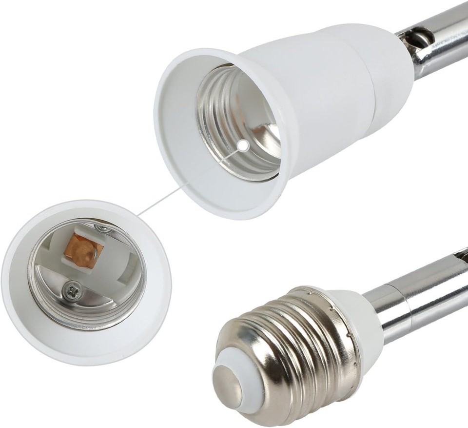 Electop Light Socket Extender 90 Degree Bending E27 to E27 Bulb Base ...