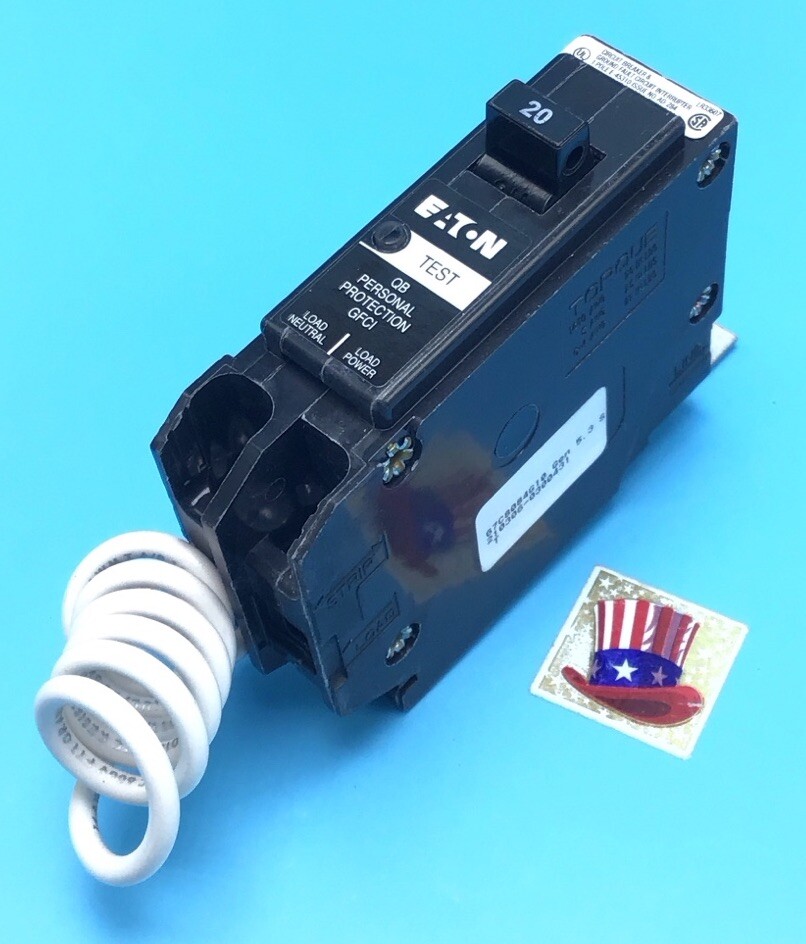 New Circuit Breaker Eaton QBGF1020 QB1020GF 20 Amp GFCI 10kA Quicklag ...