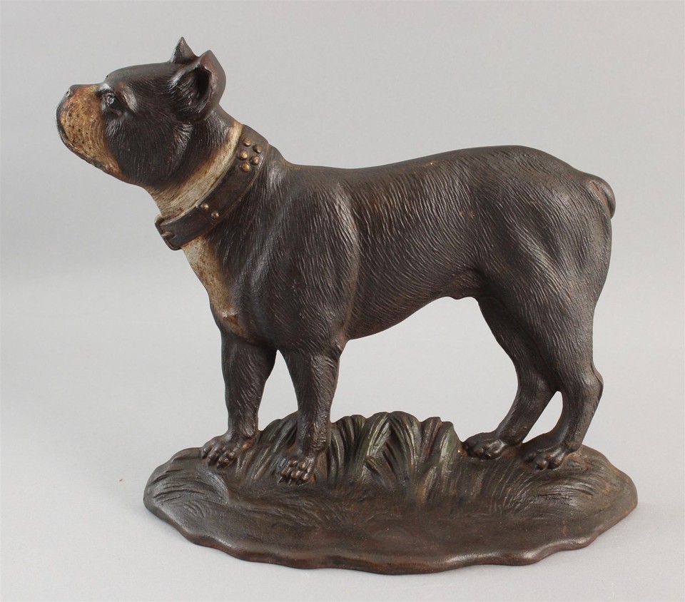 RARE Antique Hubley Cast Iron, Boston Terrier Dog Doorstop, Original ...