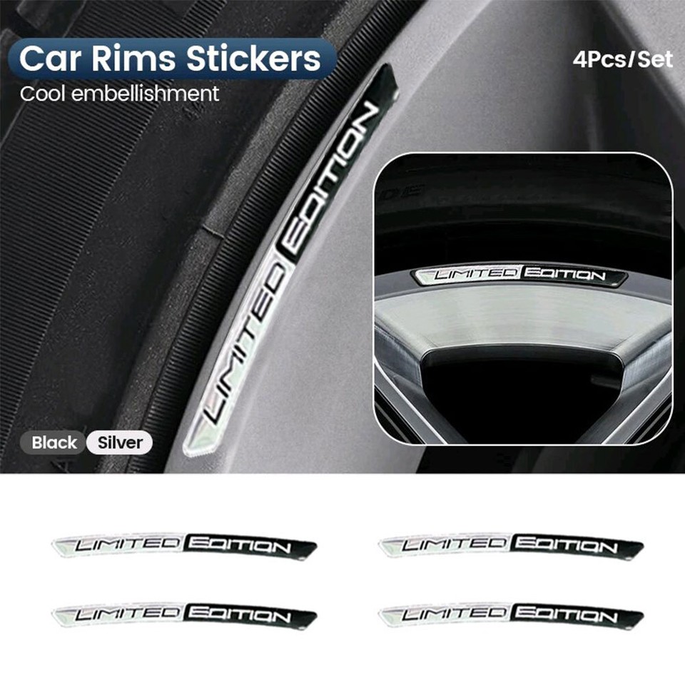 4pcs Limited Edition Logo Car Wheel Hub Stickers Emblem Badge Decals ...