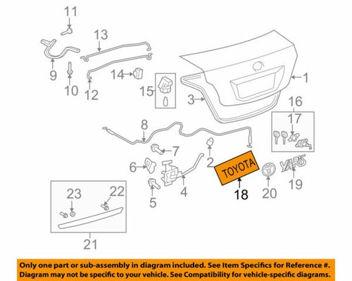 75446-52040 Toyota Plate, back door name, no.6 7544652040, New Genuine ...