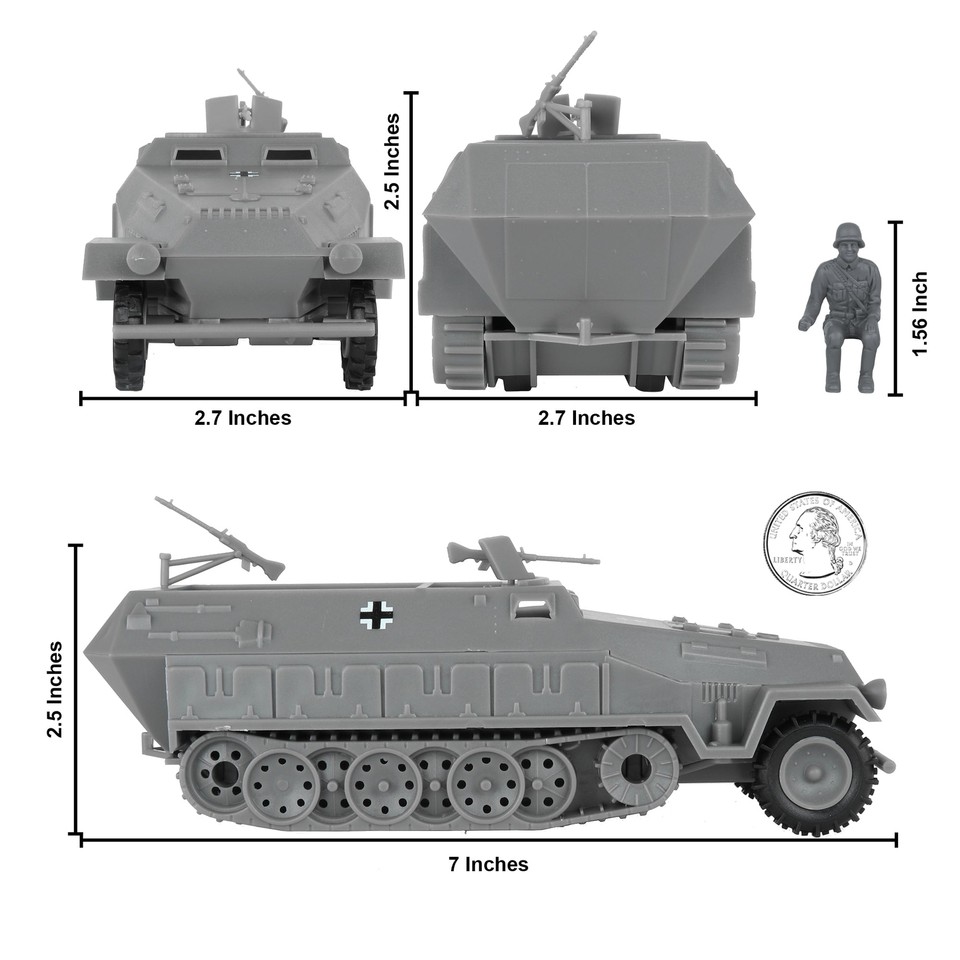 BMC CTS WW2 German Hanomag Halftrack Classic Toy Soldier Plastic Armor ...
