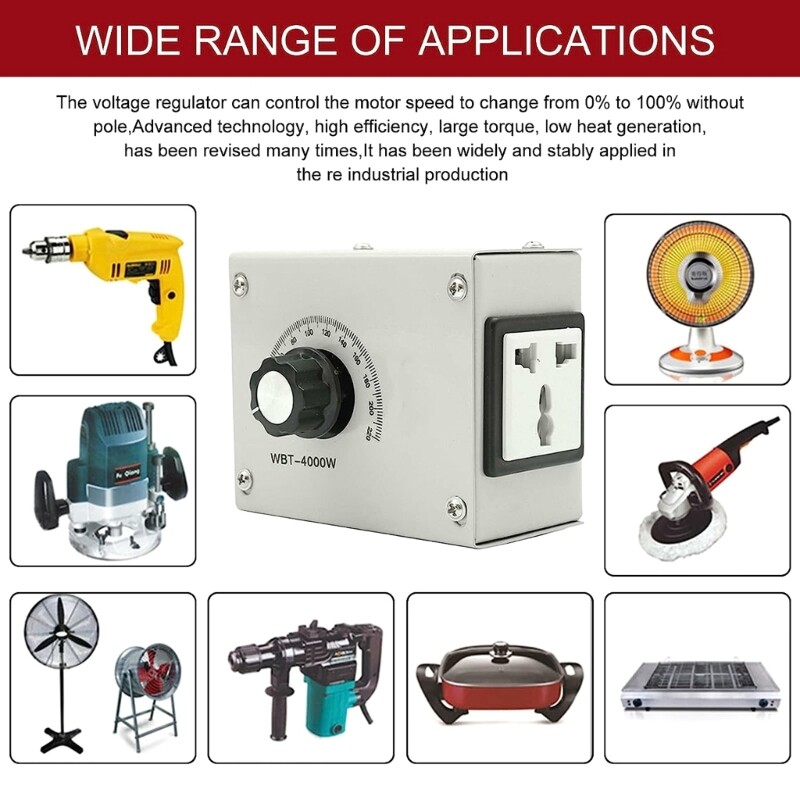 SCR Voltage Regulator 4000W Motor Routers Speed Controller Variable ...