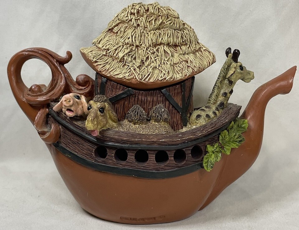 Pete Apsit Miniature Tea Noah's Ark Holy Herd Ark Teapot Read ...