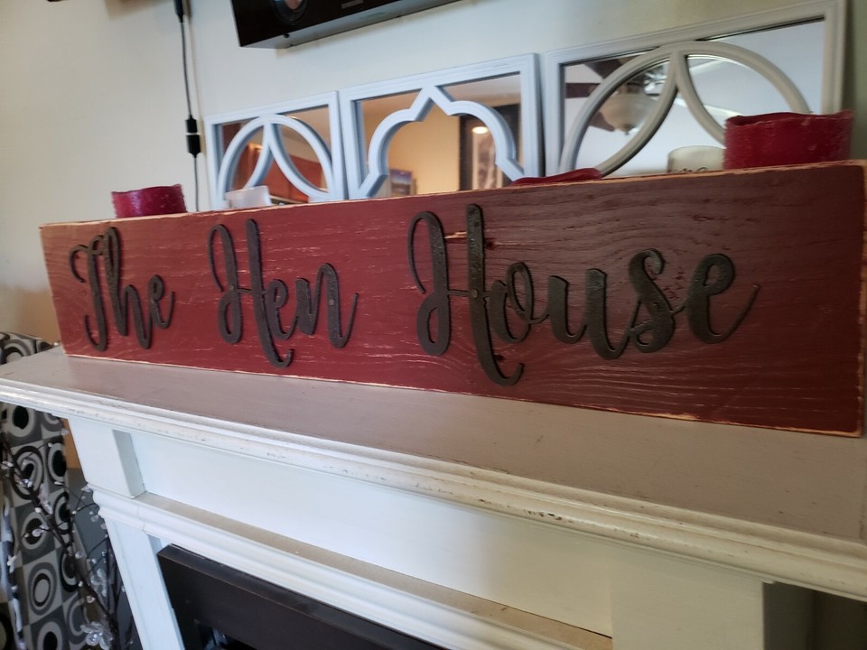 The Hen House Distressed Pallet Wood Sign Primitive Farmhouse Decor ...