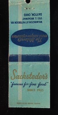 1950s Sacksteder's Cafeteria Famous For Fine Food Since 1925 Patterson ...