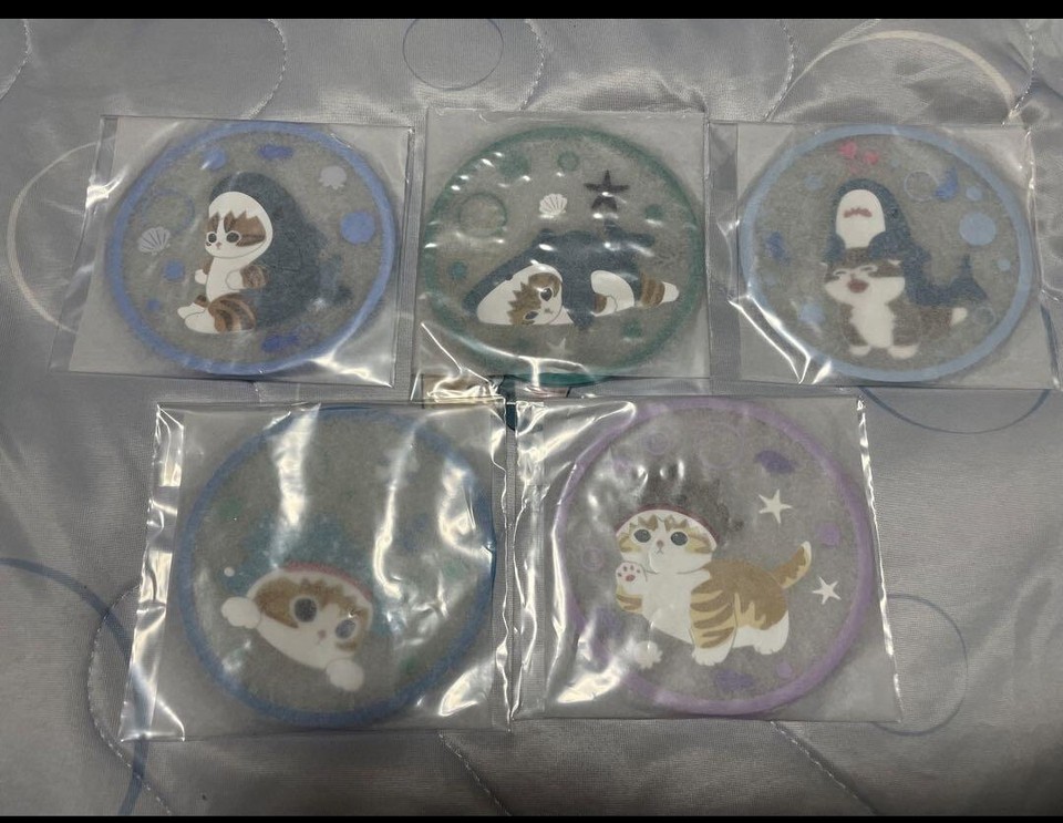 mofusand Clear Rubber Coaster 2, all 5 type set new Japan | eBay