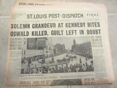 St Louis Post Dispatch Newspaper November 25 1963 JFK Buried Solemn ...