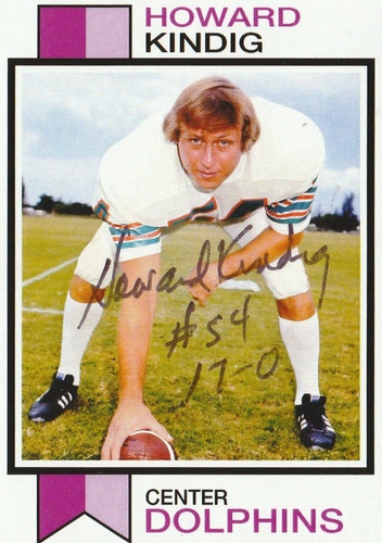 SB VII CHAMPION 17-0 MIAMI DOLPHINS CENTER HOWARD KINDIG SIGNED CUSTOM ...