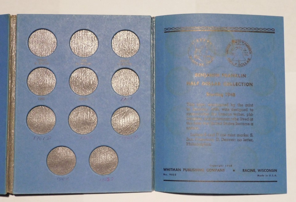 Whitman Folder 9032 - Franklin Halves - Clean condition. See desc. | eBay