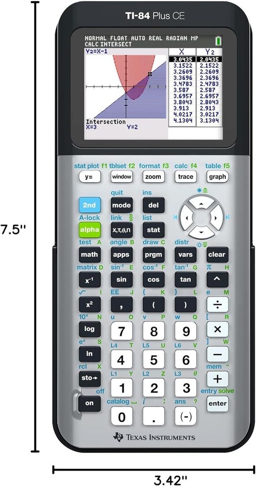 TI-84 Plus CE Python Color Graphing Calculator, Galaxy Gray (Metallic ...