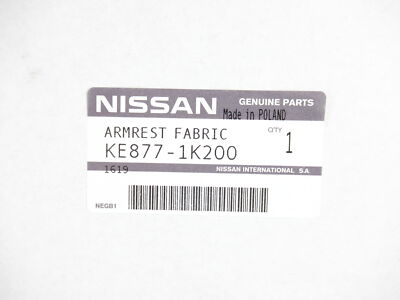 Genuine OEM Nissan KE877-1K200 Black Cloth Center Console Armrest 2011 ...