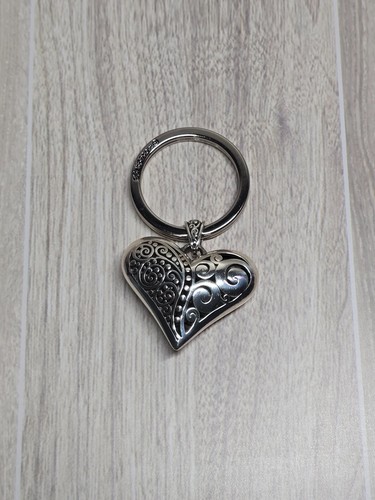 Retired Brighton Love Affair Silver Tone Heart Charm Key Fob Keychain ...