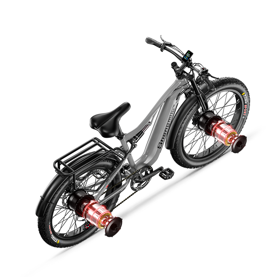 26'' Daul Shock EBike Full Suspension Mountain Bike 2000W 840WH Moped ...
