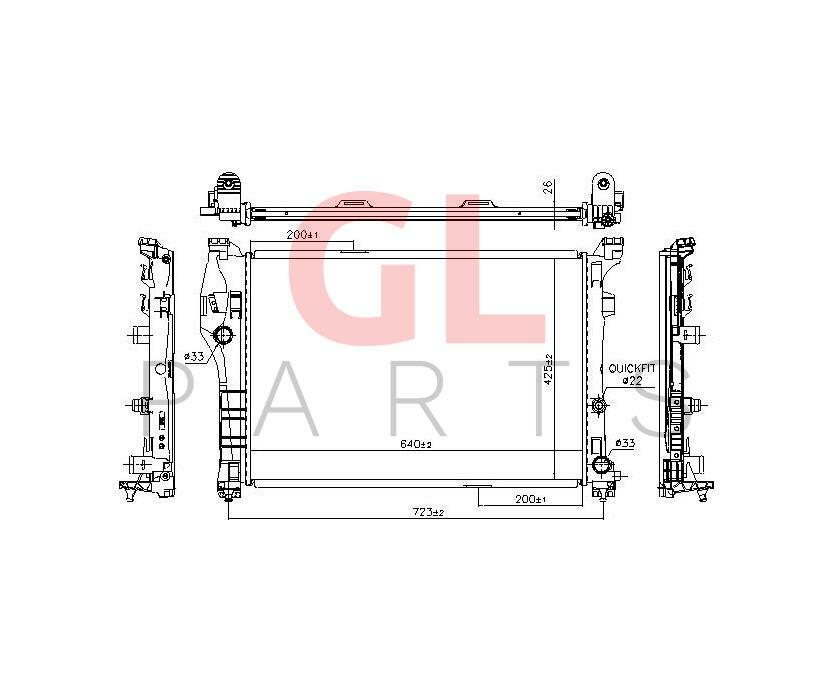 FOR MERCEDES BENZ CLA-KL C117 2013-2019 Radiator Engine Cooling ...