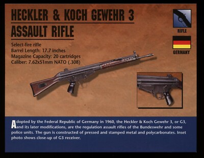 Heckler & Koch Gewehr 3 Assault Rifle Atlas Classic Firearms Card | eBay
