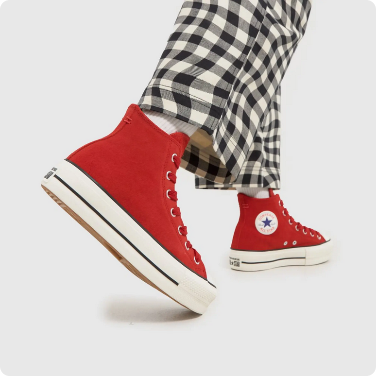 Converse Chuck Taylor All Star Lift Gym Red High Top Platform Shoes | eBay