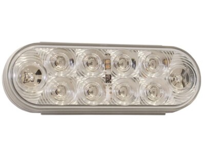 NEW BUYERS 6 INCH OVAL STOP/TURN/TAIL LIGHT WITH CLEAR LENS AND 10 RED ...