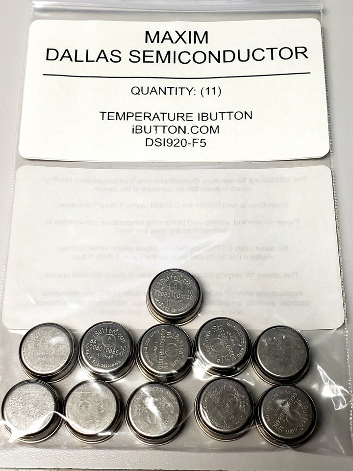 MAXIM/DALLAS DS1920-F5 BUTTON TEMPERATURE iBUTTON LOT OF (11) PIECES | eBay