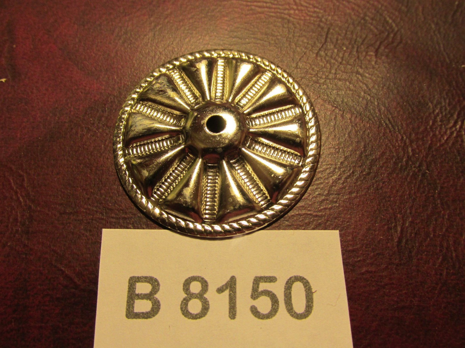 # 8150 ROUND CONCHO 6 pcs NICKEL PLATED CENTER HOLE NEW ! Leather belts ...