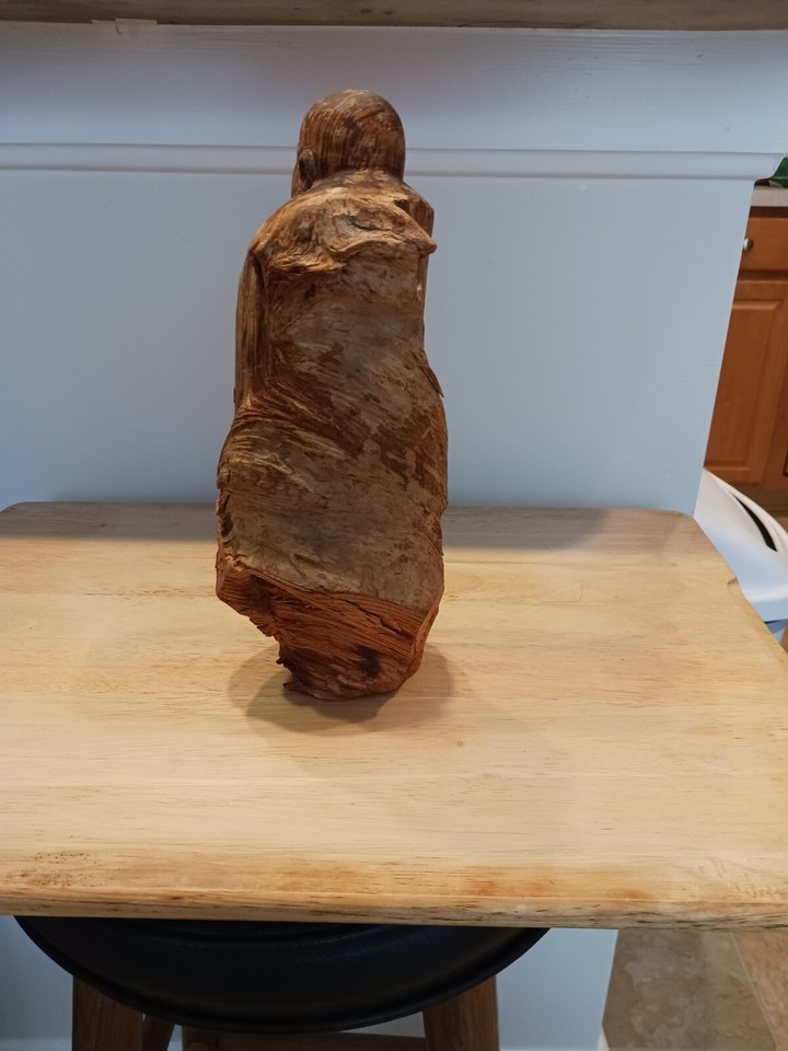 Vintage Wooden Carved Happy Buddha Figurine Statue Great Condition ...