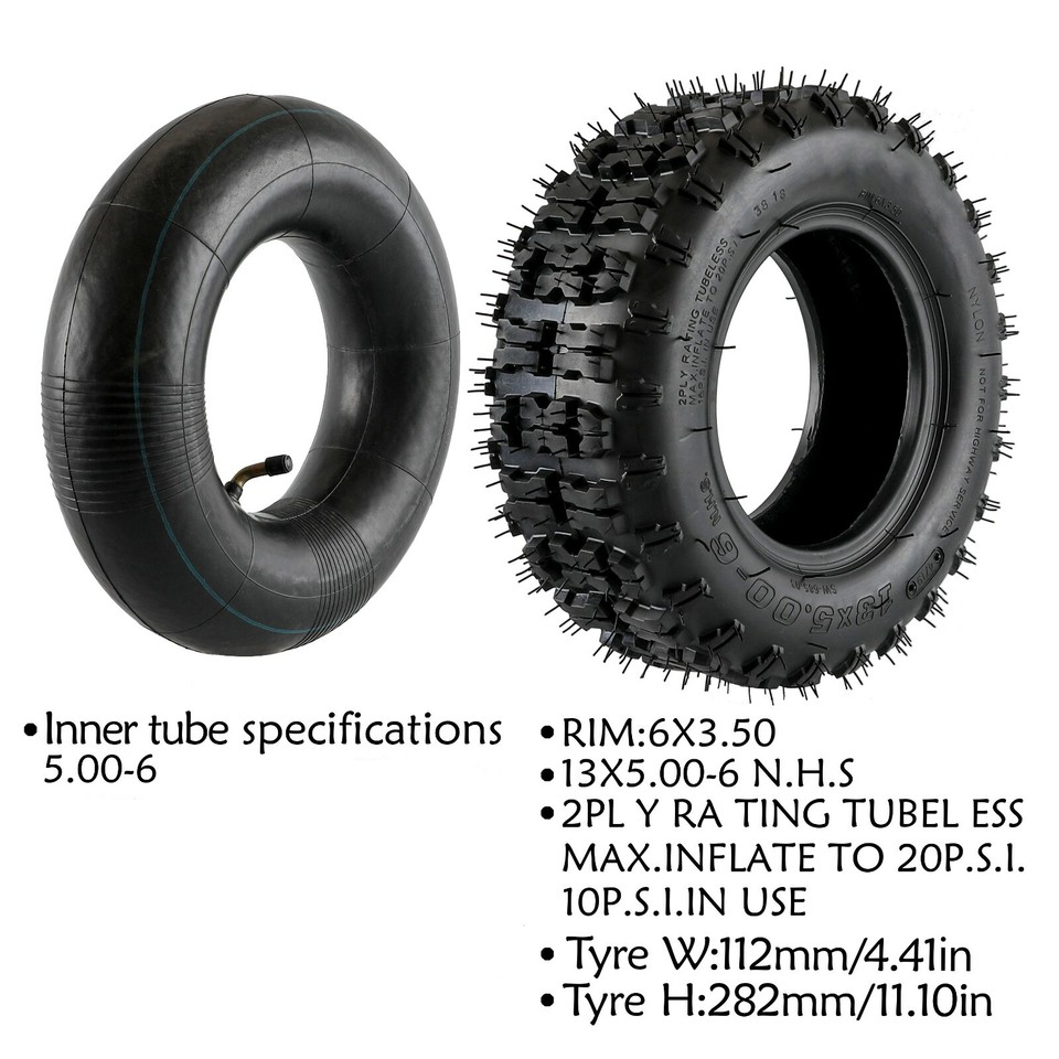 13X5.00-6 Tire Inner Tube Mini Chopper Scooter ATV Quad 6 inch 13-5-6 ...