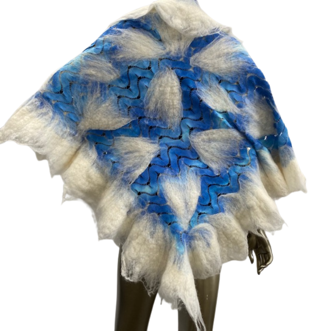 Handcrafted Organic Felted Nuno Wool Cape | eBay