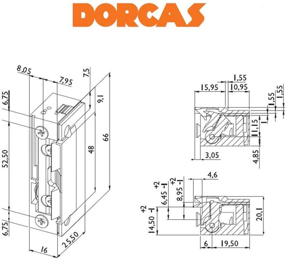 DORCAS Elektrischer Türöffner 99.2 NDF Tagesentriegelung E-Öffner 10-24V - 16mm 8425793038443 | eBay