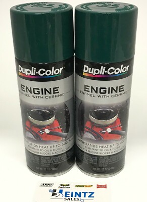 Duplicolor DE1644-2 PACK Engine Enamel Paint w/ Ceramic, Hunter Green ...