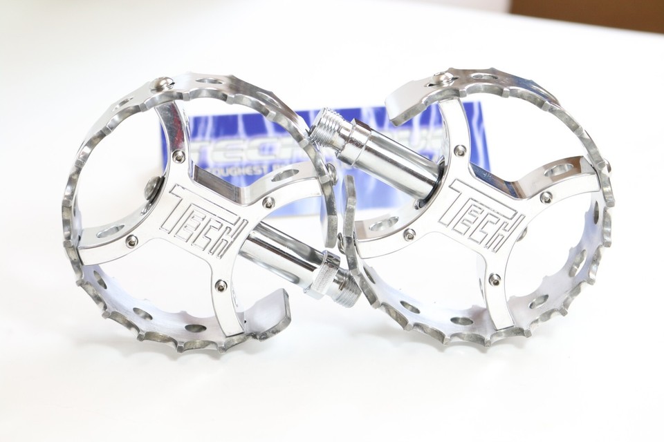 Tech Pro Round BMX Pedals 9/16 BMX 6061 billet aluminum body stainless ...