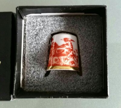 Porcelain Thimble Collectors Club RED AVES by ROYAL CROWN DERBY ...