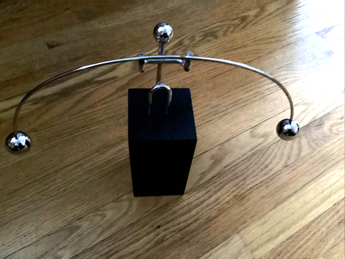 Vintage Metal Man Balancing Bar Kinetic Pendulum On A 6” Wooden Block ...