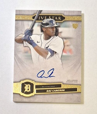 2021 Topps Five Star Rookie Autographs #FSA-DC Daz Cameron Rc Auto Hard ...