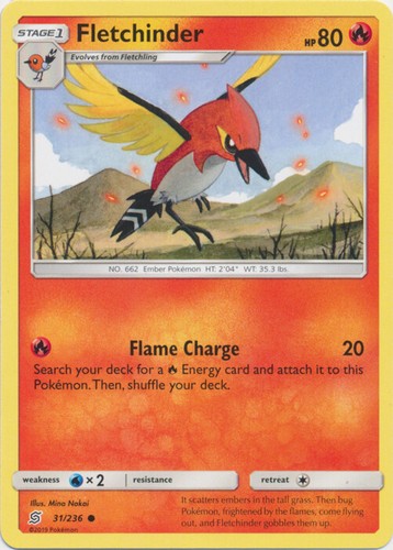 4x Fletchinder - 31/236 - Common Unified Minds Pokemon Near Mint | eBay