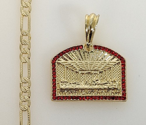 Last Supper Jesus Gold Plated 4mm Chain Necklace Oro Ultima Cena Dije ...