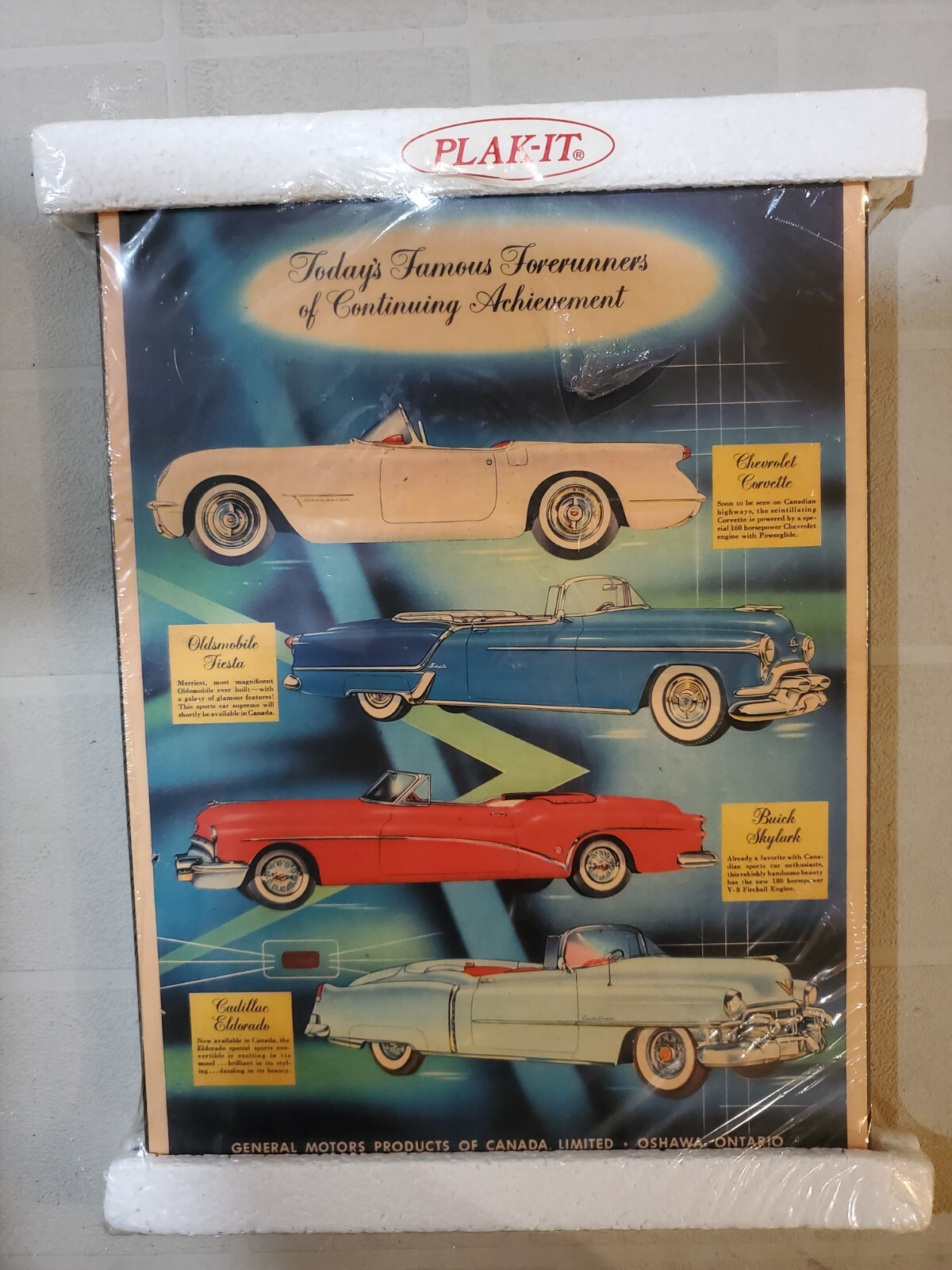 Vintage General Motors Placard Sign Poster Wood Automotive Canada Chevy ...