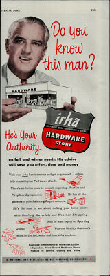 1952 Irha Hardware Store Do You Know This Man Vintage Print Ad 1841 | eBay