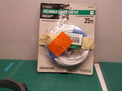 25 Ft Everbilt Ice Maker Supply Line Kit 1/4" Polyethylene Tubing Push ...