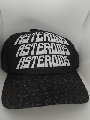 Atari Asteroids Classic Print Logo Black Baseball Trucker Style Cap Hat ...