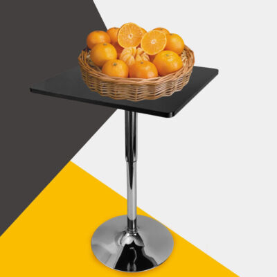 Pub Table Square High Table Black Top Pedestal Tall Tables Cocktail Bar ...