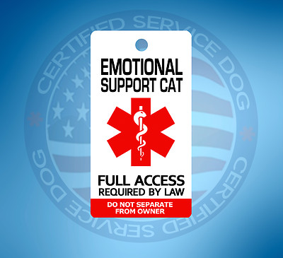 EMOTIONAL SUPPORT CAT ID TAG KEY CHAIN / COLLAR TAG FOR ADA ESA PTSD ...