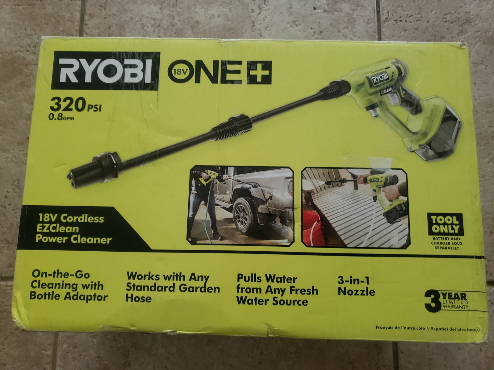 Ryobi One+ 18V Cordless Power Cleaner 320 PSI RY120350VNM TOOL ONLY ...