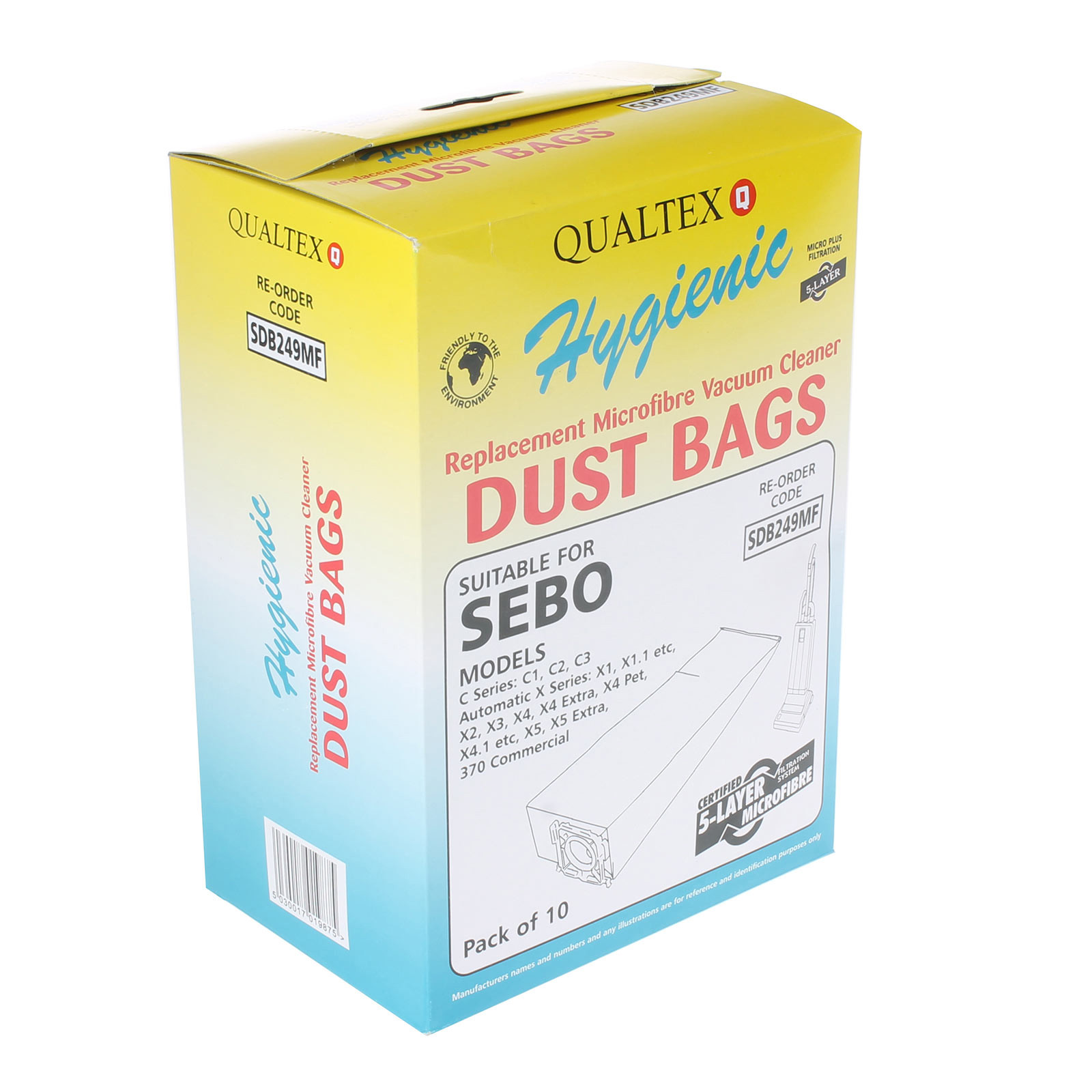 10 x Vacuum Cleaner Microfibre Dust Bags For Sebo Ensign, Taski, SM1 ...